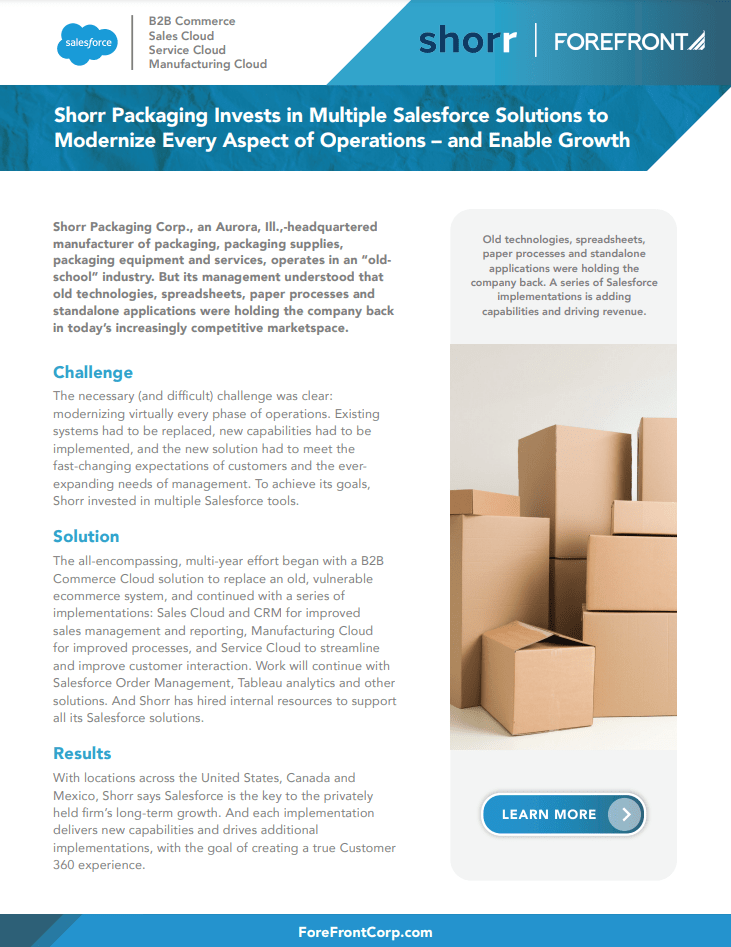 Shorr Packaging Invests in Multiple Salesforce Solutions to Modernize ...