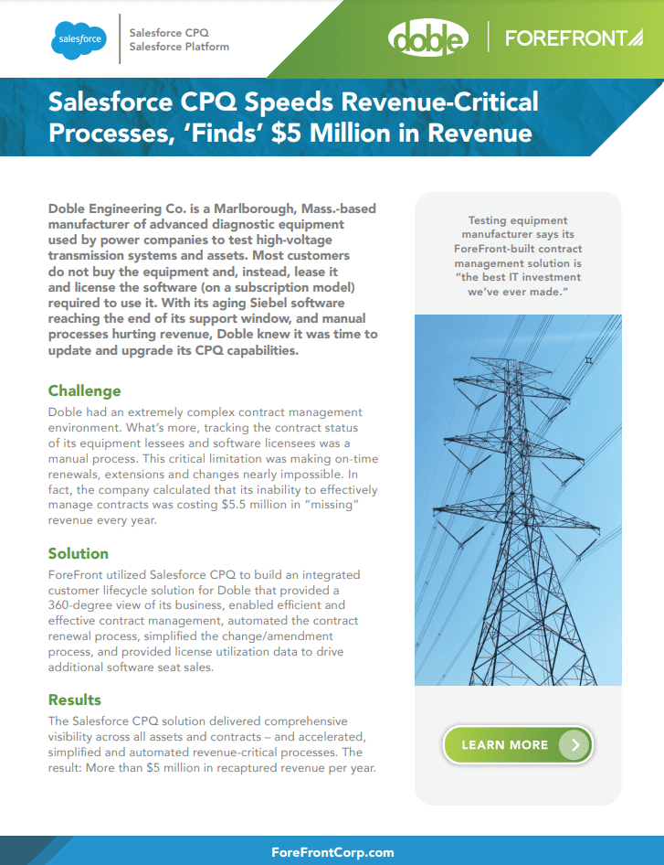 ForeFront Builds Multi-Cloud Salesforce Solution for Doble Engineering ...